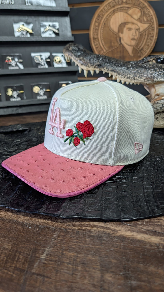 CUSTOM PINK OSTRICH LA SNAPBACK HAT 💯 ORIGINAL – El Plebe Hats