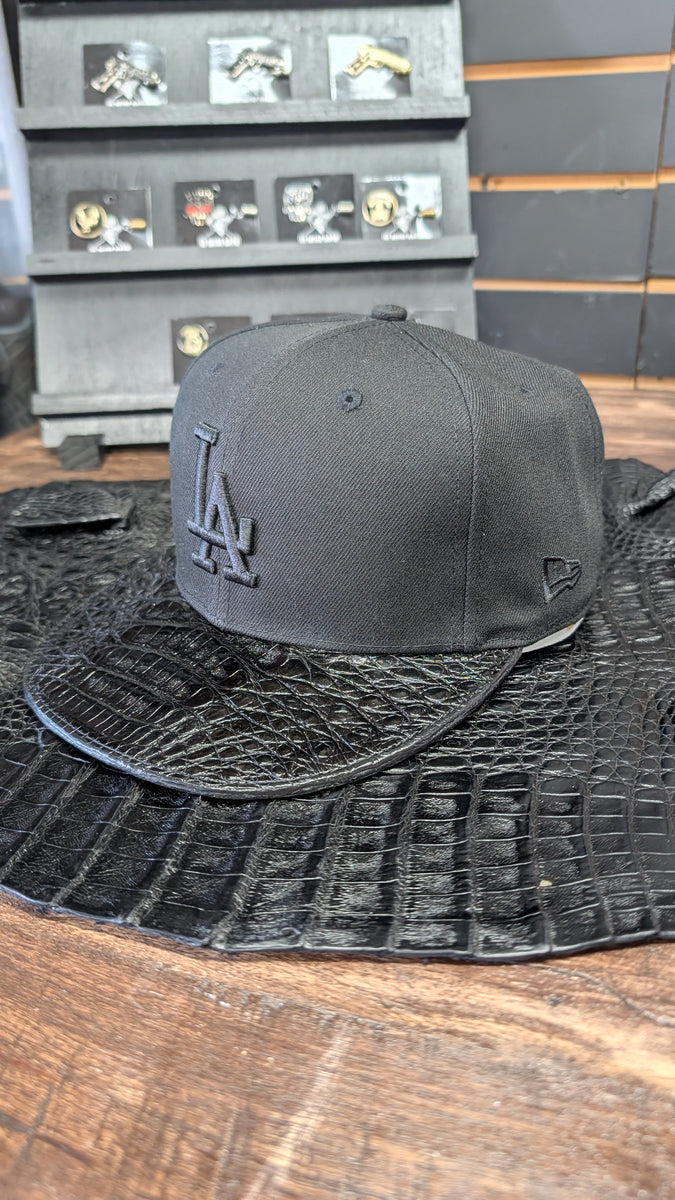 CUSTOM LA HAT IN BLACK CROCODILE TRIPLE BLACK EL PLEBE HATS EXCLUSIVE ...
