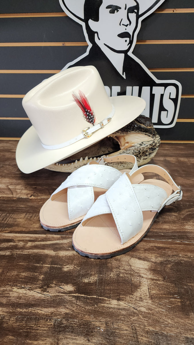 Huaraches de Avestruz Original Color Blancos – El Plebe Hats